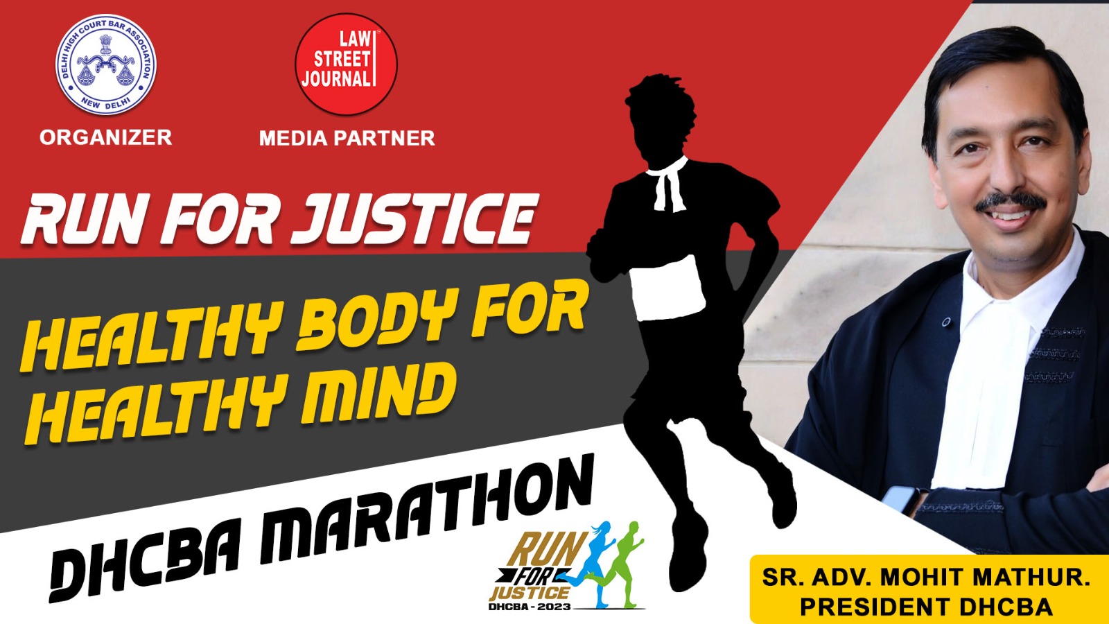 DHCBA Marathon 2023 || Run For Justice || Sr. Adv. Mohit Mathur ...